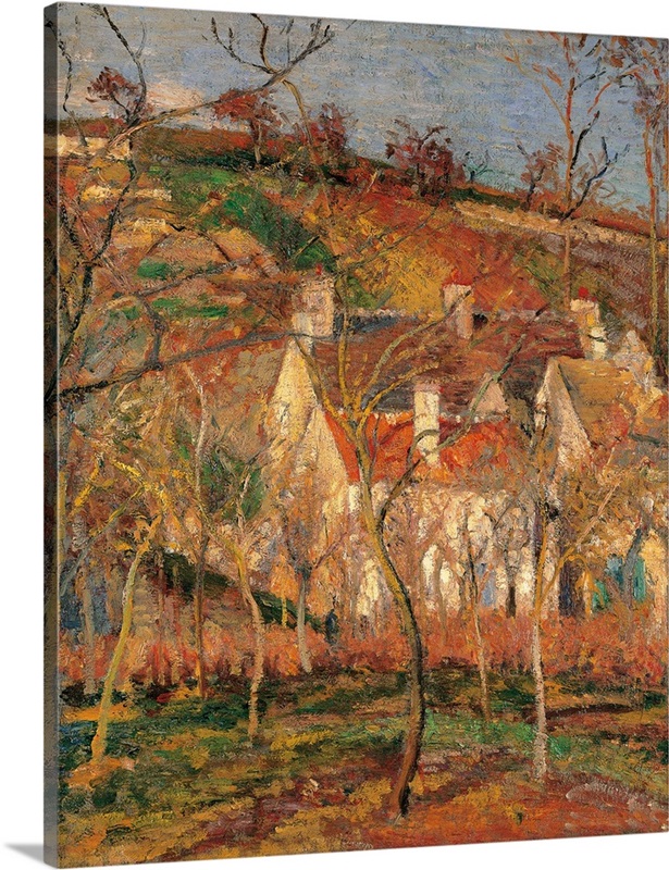Red Roofs, Corner of a Village, Winter, by Camille Pissarro, 1877 ...