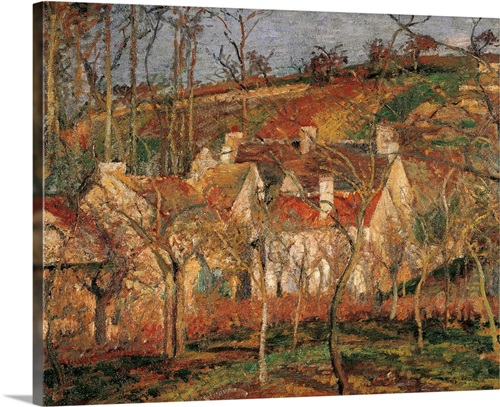 Red Roofs, Corner of a Village, Winter, by Camille Pissarro, 1877 ...