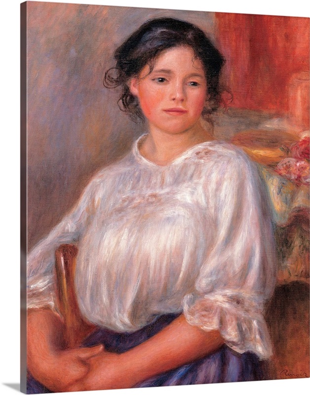 Seated Young Woman, by Pierre-Auguste Renoir, ca. 1909. Musee d'Orsay ...