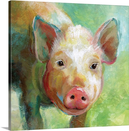 Colorful Quirky Pig | Great Big Canvas