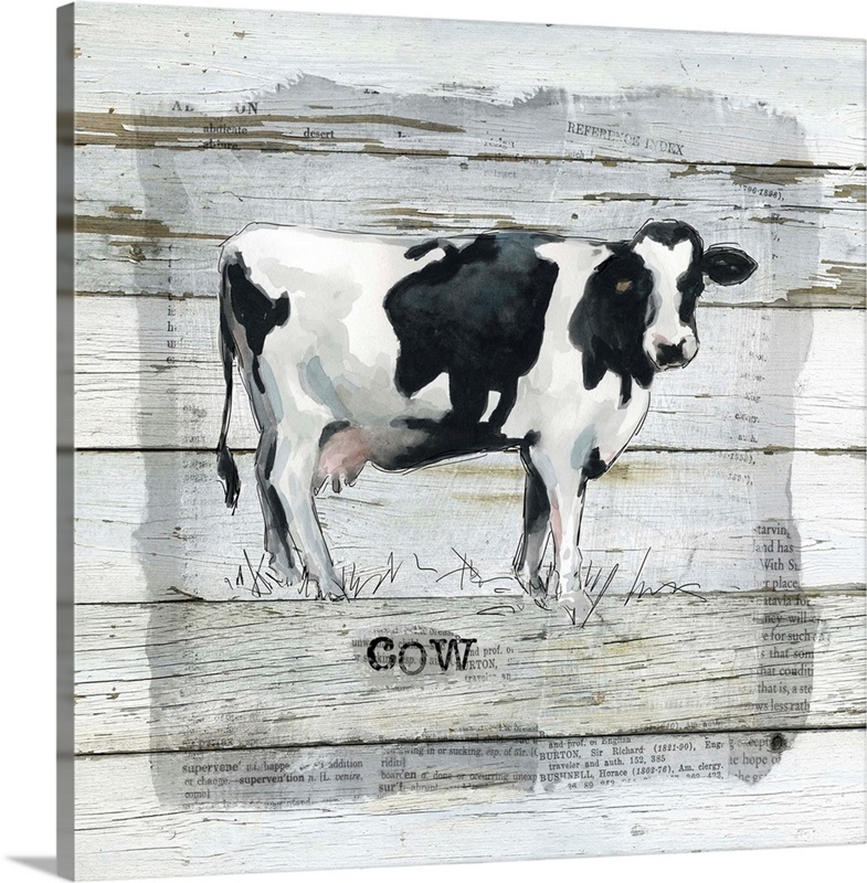 Farmhouse Collage Cow | Great Big Canvas