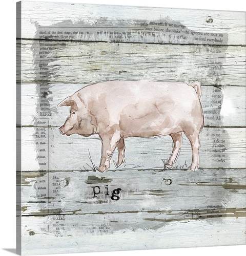 Farmhouse Collage Pig | Great Big Canvas