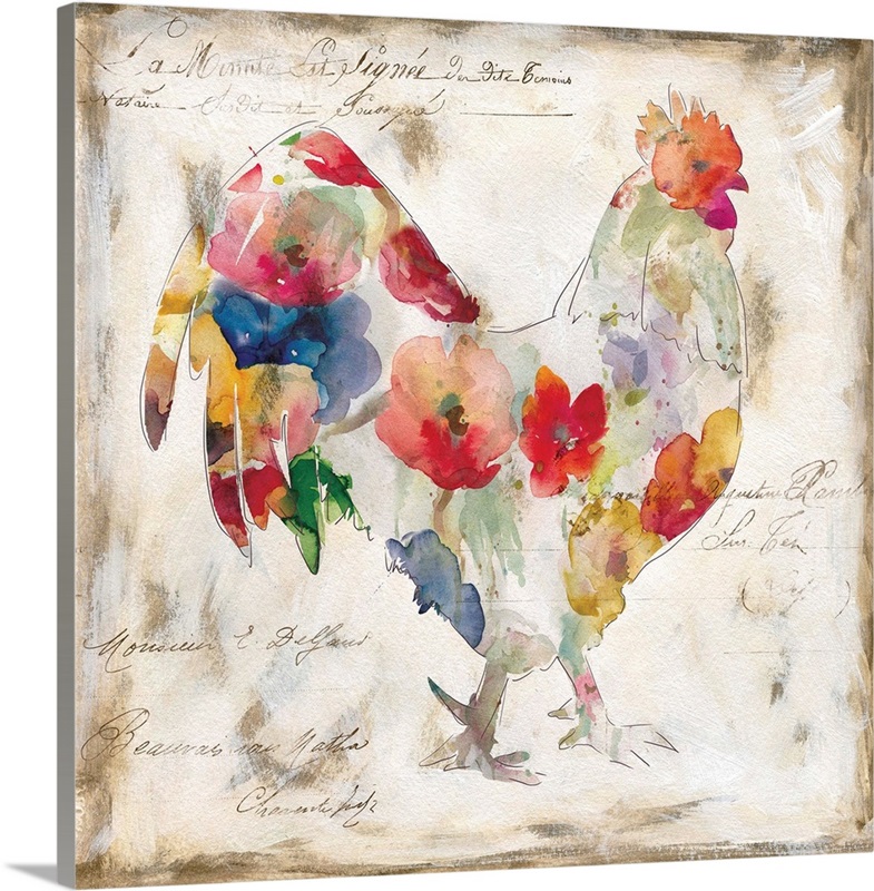 Flowered Rooster | Great Big Canvas