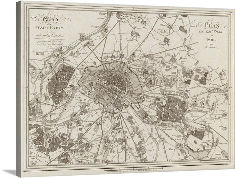 1805 Paris Map | Great Big Canvas