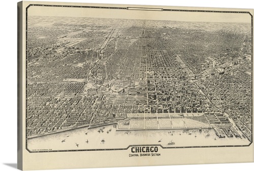 1910 Chicago Map | Great Big Canvas