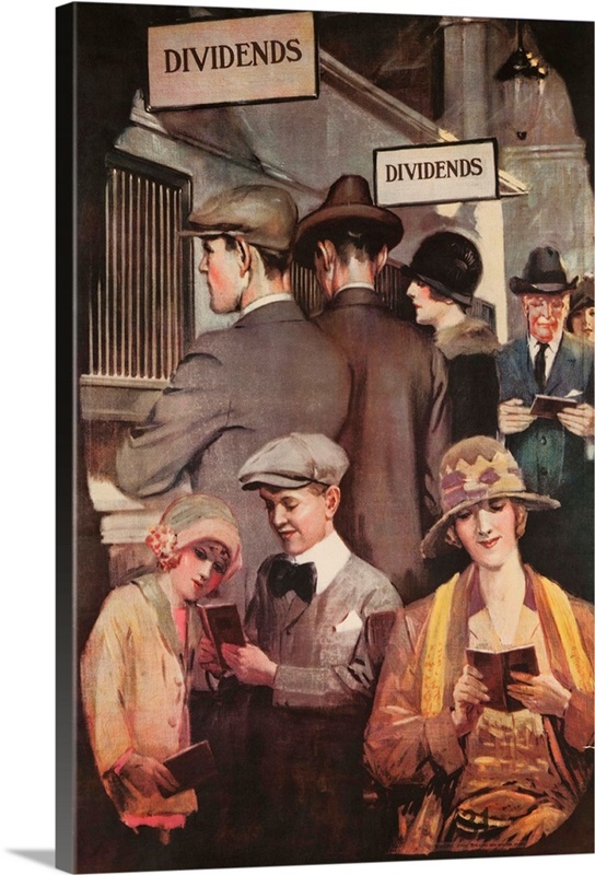 1920's American Banking Poster, Dividends | Great Big Canvas