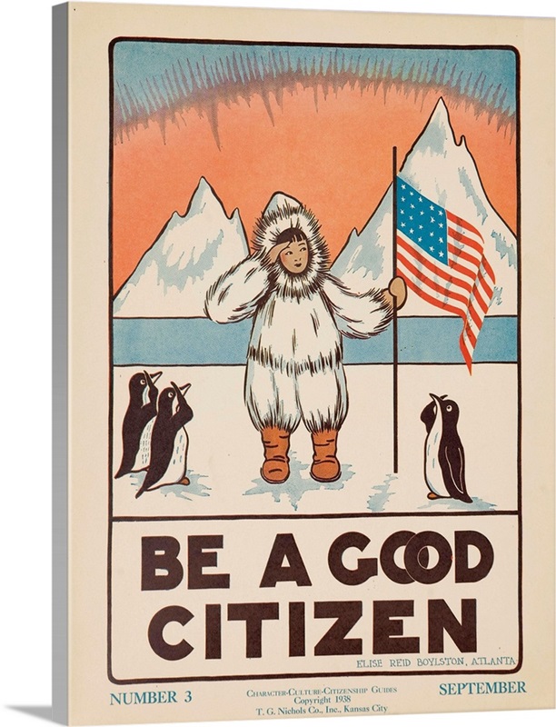 1938 Character Culture Citizenship Guide Poster, Be A Good Citizen ...