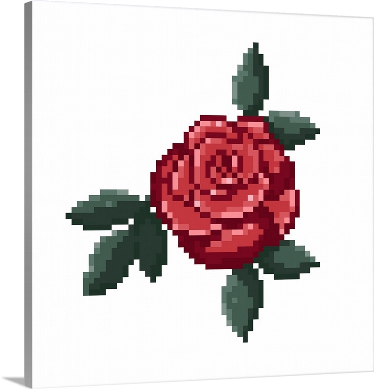 8-Bit Retro Rose Flower | Great Big Canvas