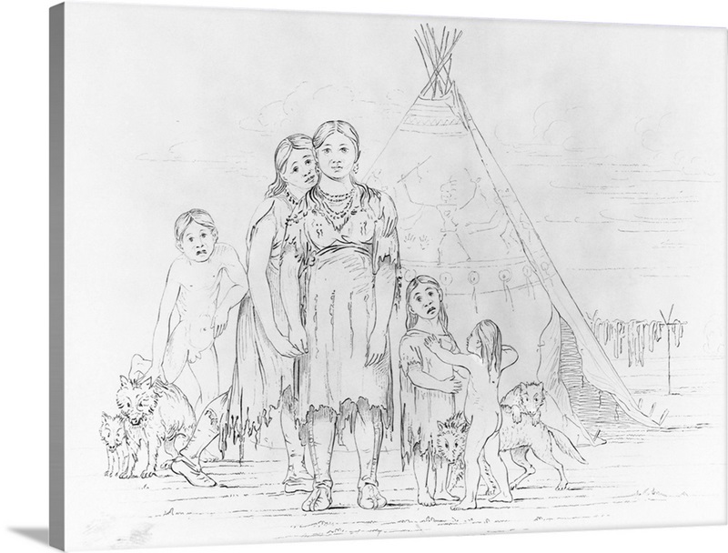 A Camanchee Family After George Catlin | Great Big Canvas