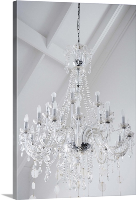 A chandelier with crystal prisms | Great Big Canvas