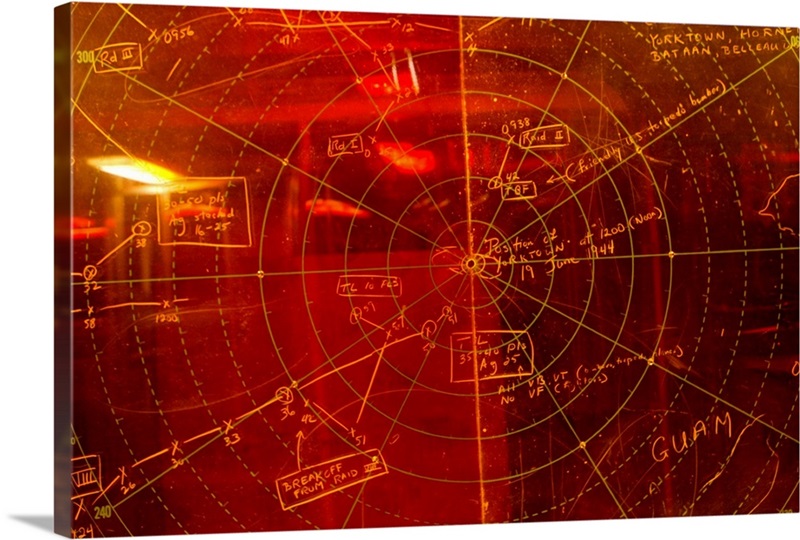 A close-up on a WWII military air traffic radar chart | Great Big Canvas