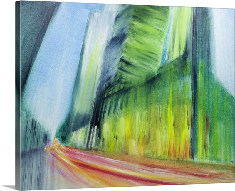 Abstract painting of urban street scene | Great Big Canvas