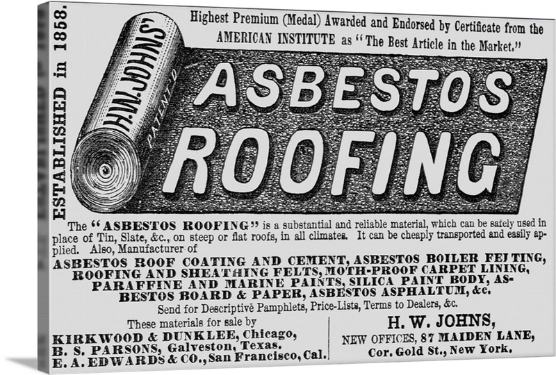 Advertisment for asbestos roofing | Great Big Canvas