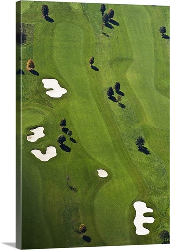 Aerial view of a golf course. | Great Big Canvas