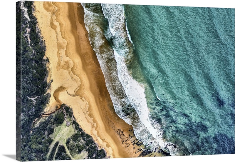 Aerial View Of Beach And Ocean, Victoria, Australia | Great Big Canvas