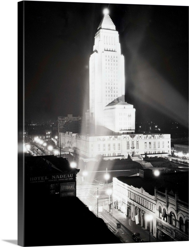Aerial View Of City Hall At Night | Great Big Canvas