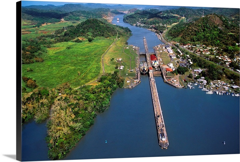 Aerial view of the Panama Canal | Great Big Canvas
