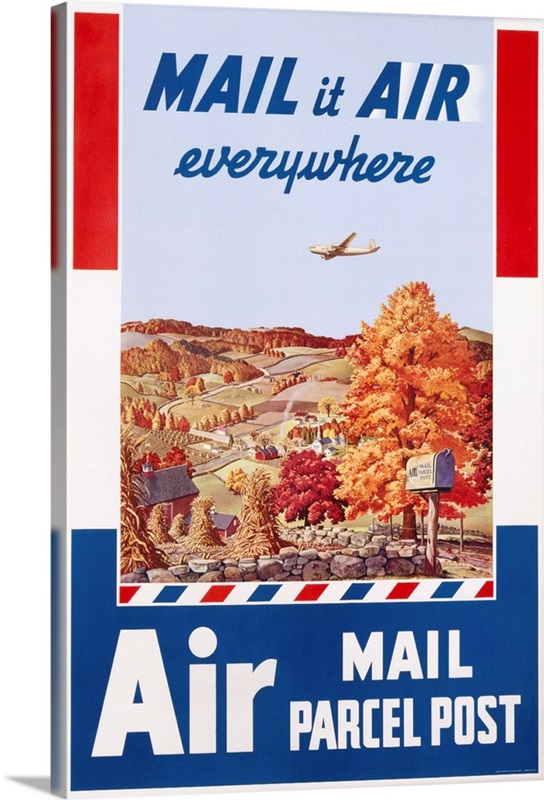 Air Mail Parcel Post Poster By Melbourne Brindle | Great Big Canvas