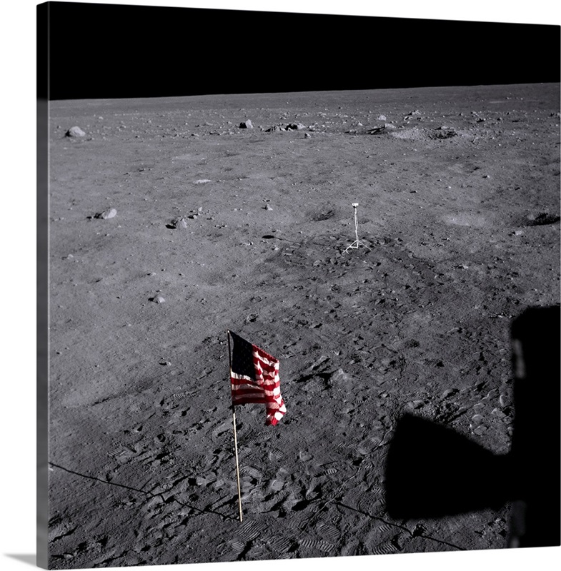 American Flag On The Moon | Great Big Canvas