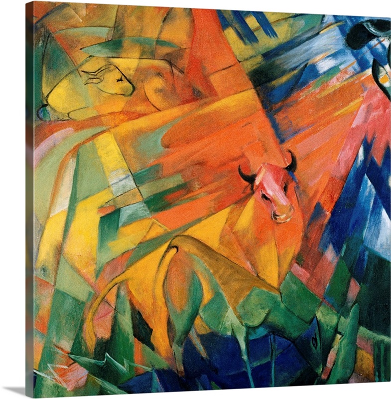 Animals In A Landscape By Franz Marc | Great Big Canvas