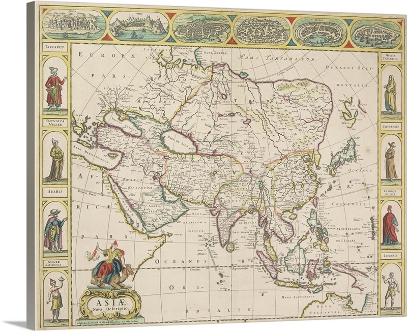Antique map of Asia | Great Big Canvas