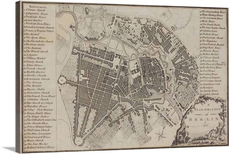 Antique map of Berlin, Germany | Great Big Canvas
