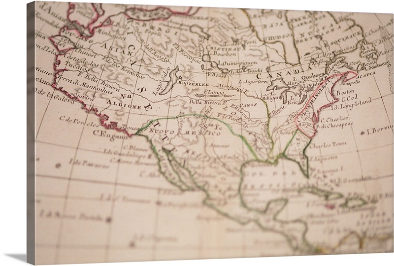 Antique map of North America | Great Big Canvas