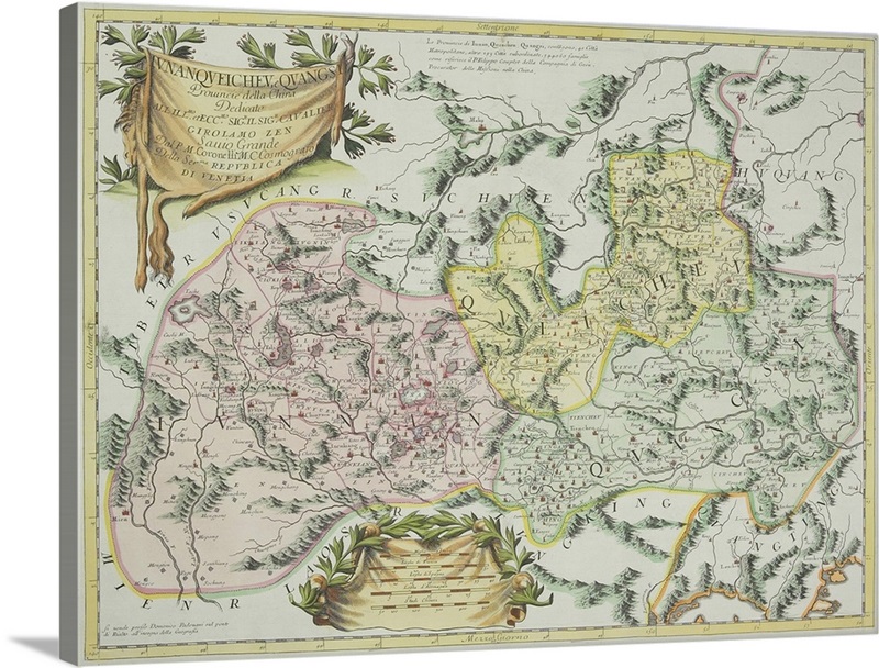 Antique map of provinces in China | Great Big Canvas