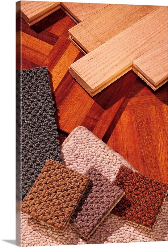 Assorted carpet and wood flooring samples | Great Big Canvas