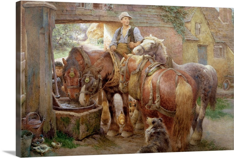 At The Village Pump By Charles James Adams | Great Big Canvas
