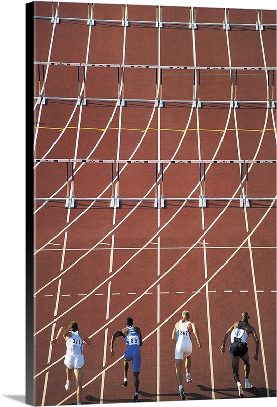 Athletes Starting to Run Hurdles | Great Big Canvas