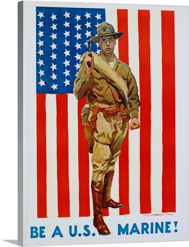 Be A U.S Marine, Poster By James Montgomery Flagg | Great Big Canvas