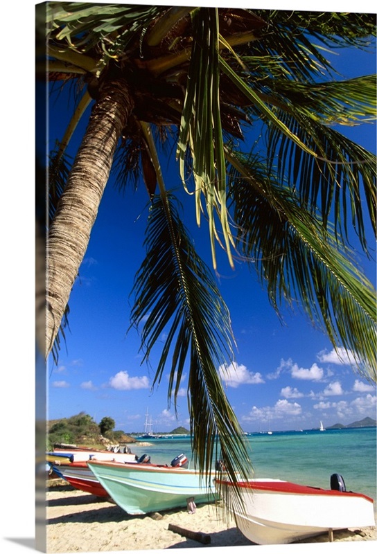Beached fishing boats on tropical beach | Great Big Canvas