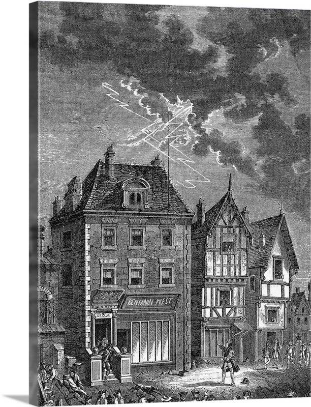 Benjamin Franklin Performing Experiment | Great Big Canvas