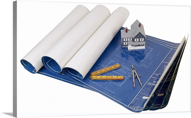 Blueprints on white background | Great Big Canvas