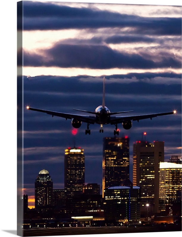 Boston night landing | Great Big Canvas