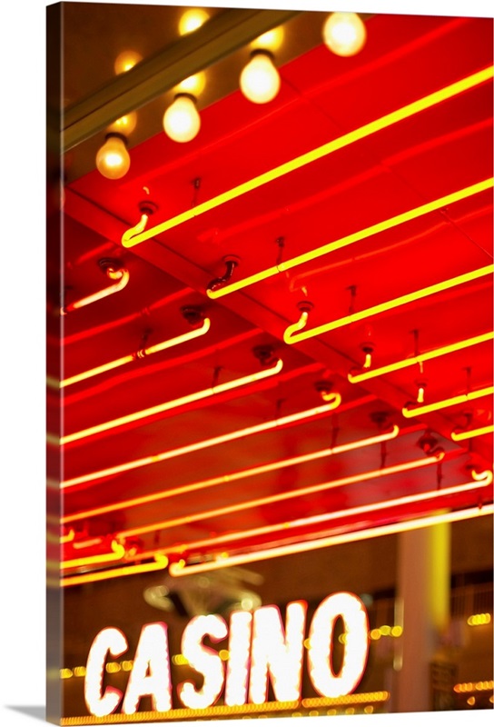 Bright neon lights in front of casino, Las Vegas, Nevada | Great Big Canvas