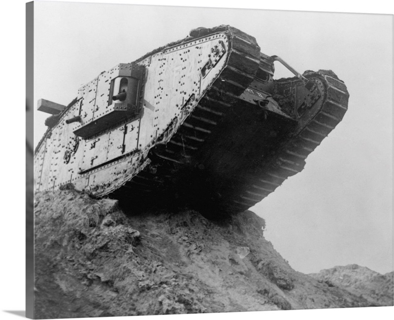 British Mark Iv Tank Rolling Over Hillside | Great Big Canvas