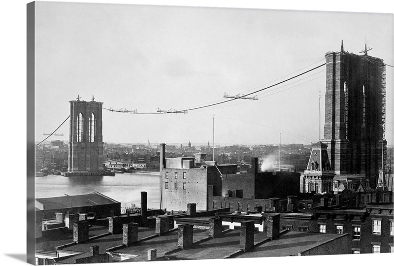 Brooklyn Bridge Under Construction | Great Big Canvas