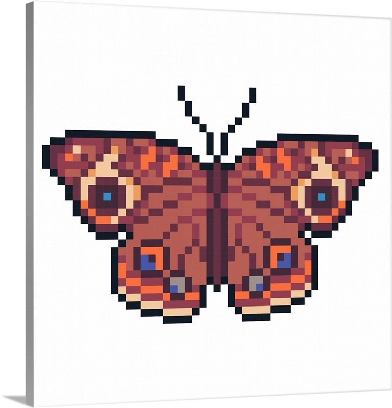 Buckeye Butterfly Pixel Art | Great Big Canvas