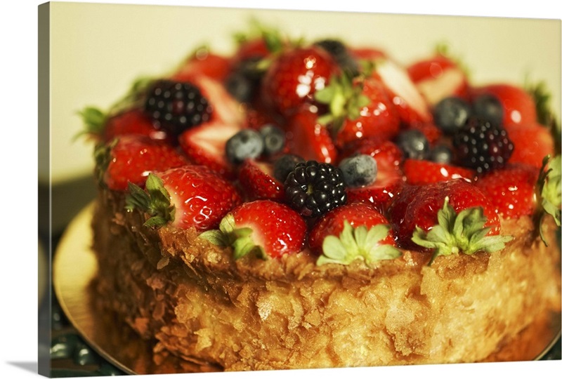 Cake topped with variety of berries | Great Big Canvas