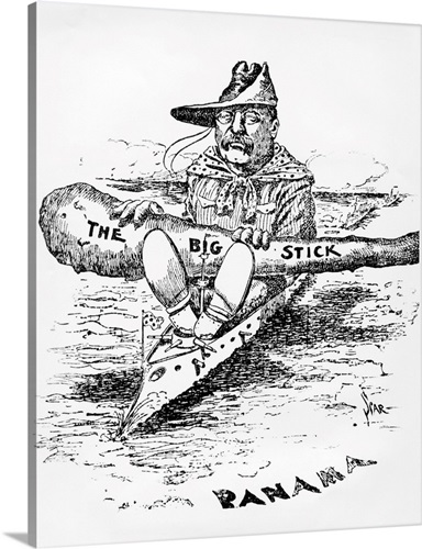Cartoon of Theodore Roosevelt with The Big Stick | Great Big Canvas