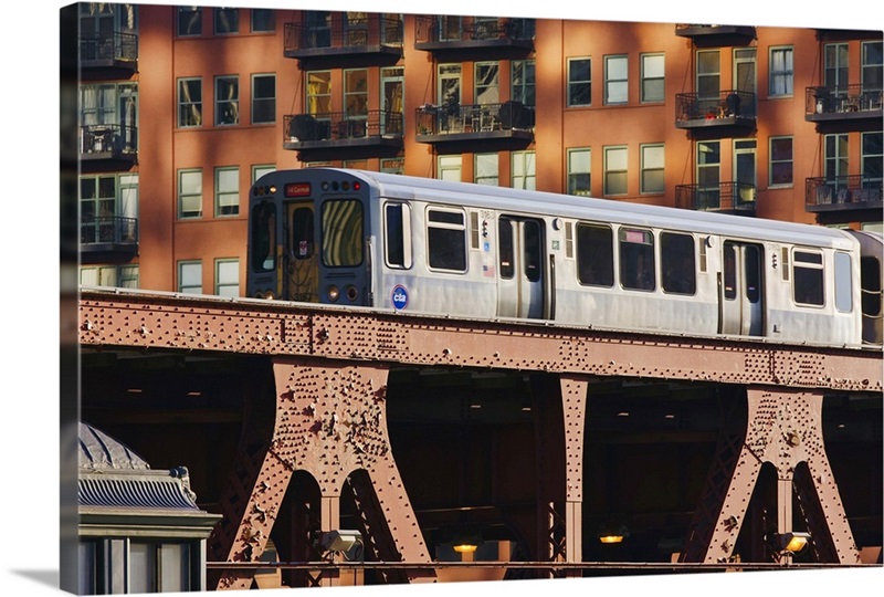 Chicago Train at Riverbend | Great Big Canvas