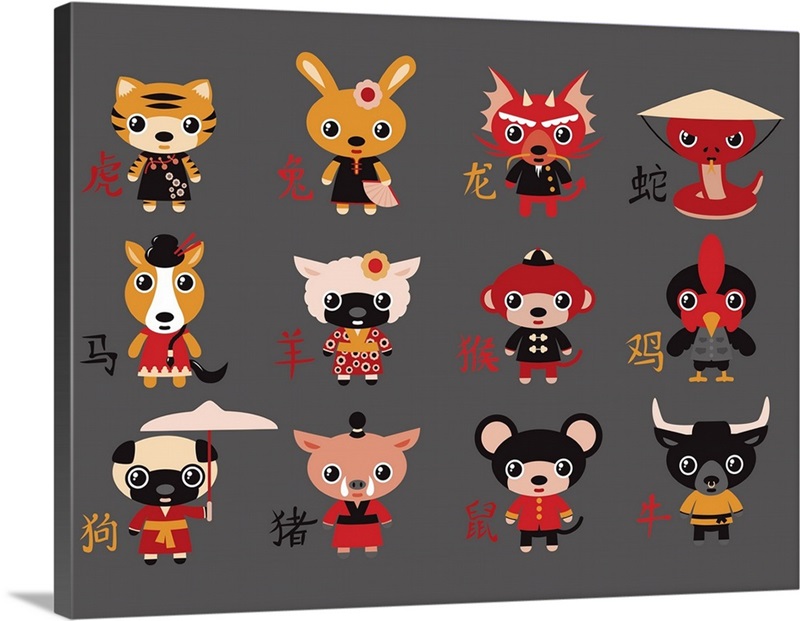 Chinese Zodiac Animal Characters | Great Big Canvas