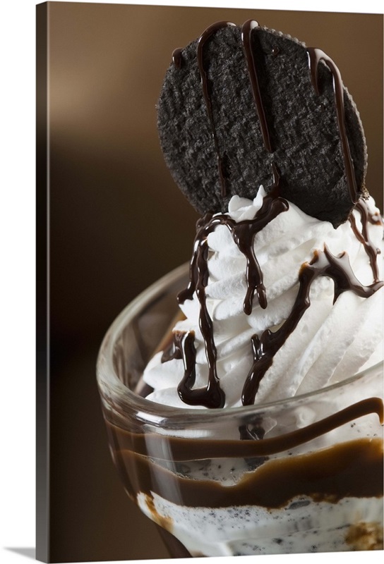 Chocolate sundae with chocolate cookie | Great Big Canvas