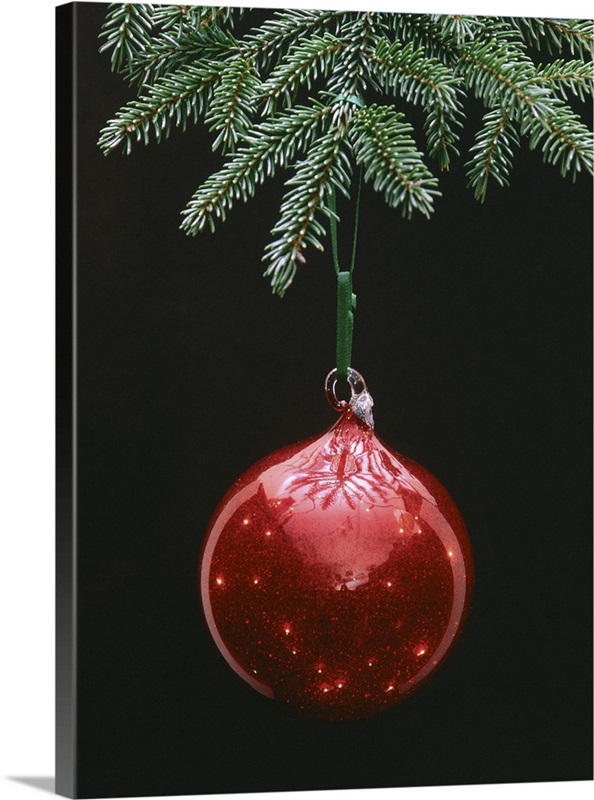 Christmas ornament hanging from tree | Great Big Canvas