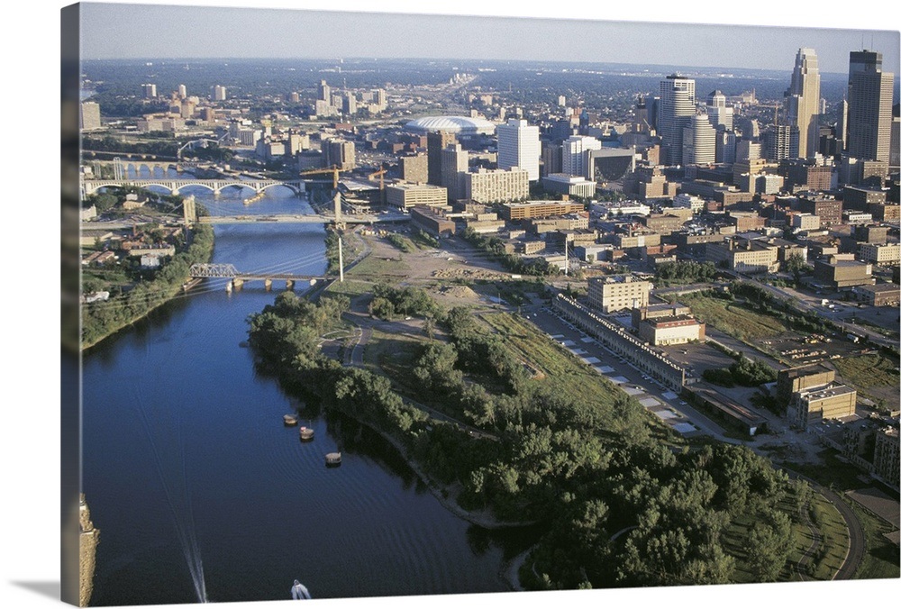 City next to a river, Minneapolis, Minnesota Wall Art, Canvas Prints ...