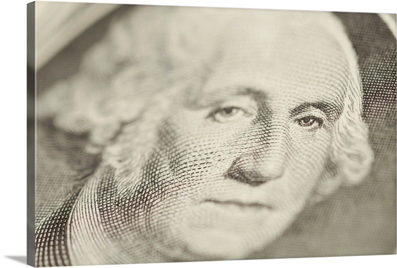Close-up of George Washington on one dollar bill | Great Big Canvas