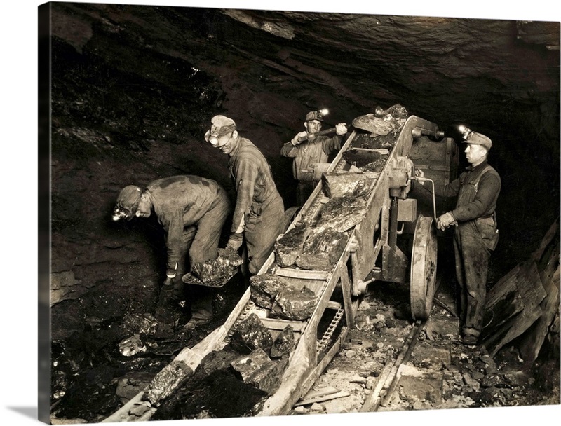 Coal Miners Using Automatic Conveyor | Great Big Canvas