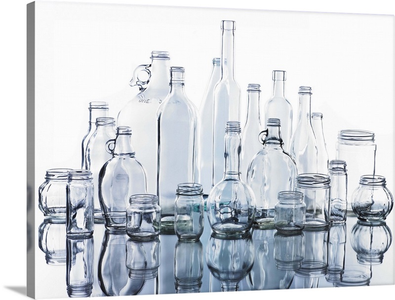 Collection of various glass bottles and jars | Great Big Canvas